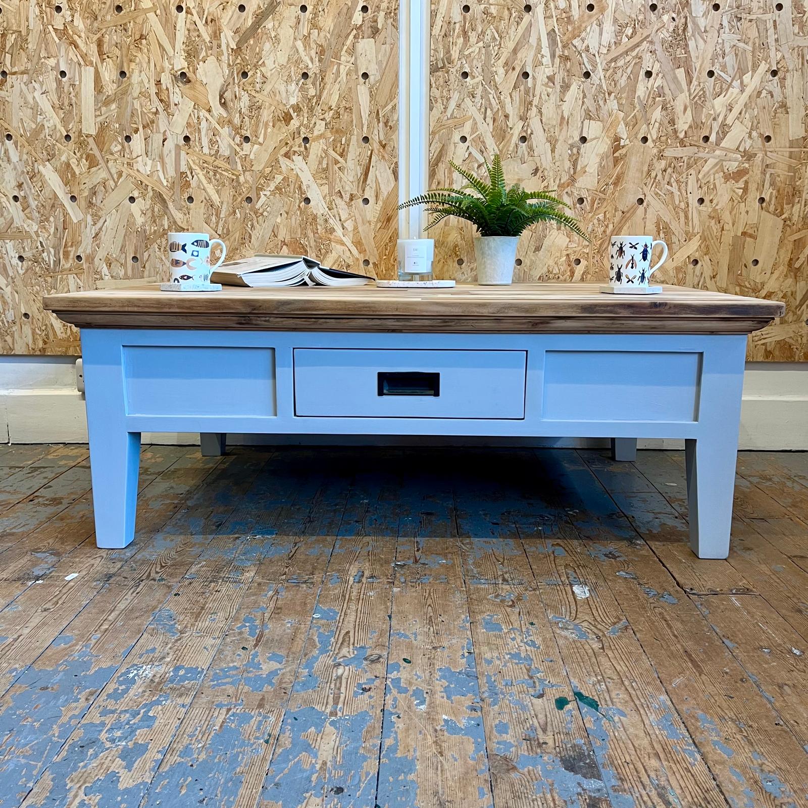 'Freya' Upcycled Grey Coffee Table - Interestingly Different